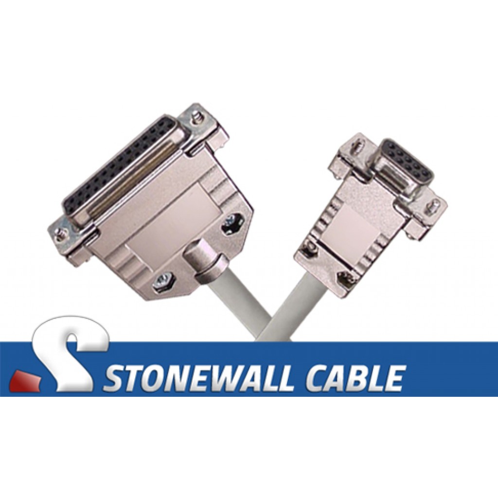 Null Modem DB25F / DB9M Cable - Stonewall Cable