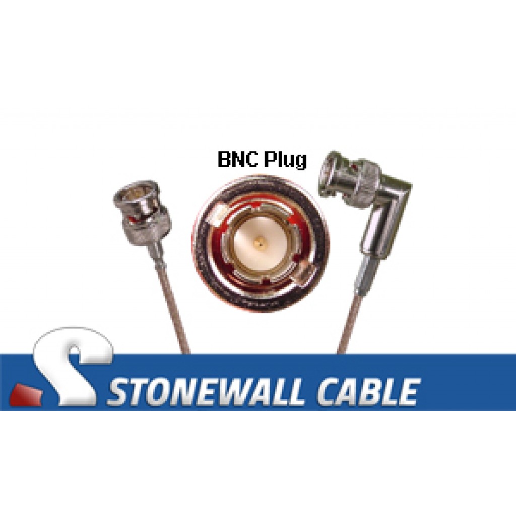 RG179 Coax Cable BNC Plug / BNC Right Angle Plug - Stonewall Cable