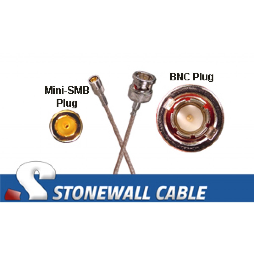 RG179 Coax Cable Mini-SMB Plug / BNC Plug - Stonewall Cable