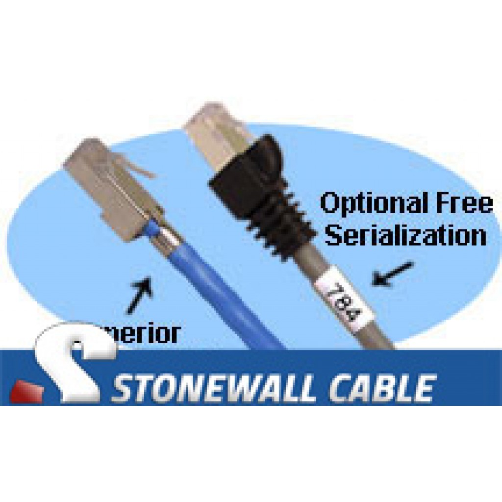 Cat5 Shielded Solid Plenum Patch Cable - Stonewall Cable