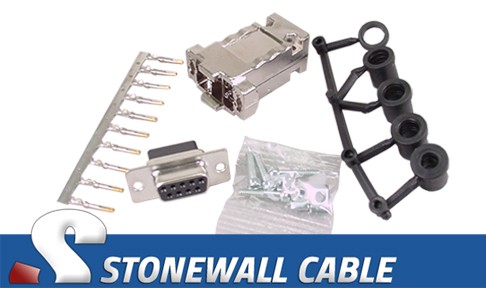 DB9 Female Crimp Connector Kit [Straight] - Stonewall Cable