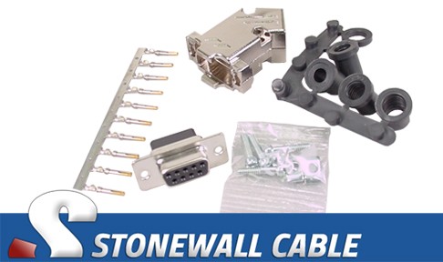 DB9 Female Crimp Connector Kit [Right Angle] - Stonewall Cable