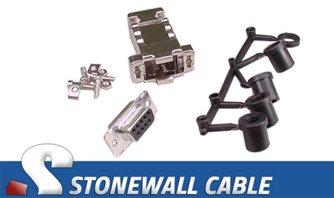 DB9 Female Solder Connector Kit [Straight] - Stonewall Cable