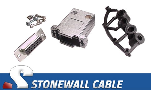 HD26 Female Solder Connector Kit with Metal Hood - Stonewall Cable