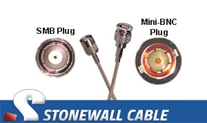 RG179 Coax Cable SMB Plug / Mini-BNC Plug - Stonewall Cable
